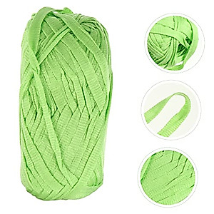 COHEALI 1 Roll Flat Line Wiring Jumbo Yarn Fluffy Yarn Braided Stretch Band Sock Yarn Fluffy Knitting Yarn Chunky Acrylic Light Green DIY Accessories Macrame Rope Braided Cord Crochet Rope