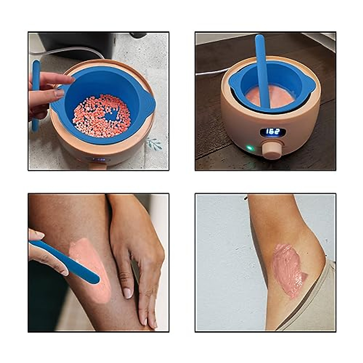 Silicone Wax Bowl For Hair Removal, Replacement Silicone Wax Liner for Wax Warmer Non-Stick Wax Pot with Wax Spatula Sticks(blue)