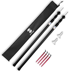 SaphiRose Adjustable Tarp Poles Set of 2 for Tents,Camping,Shelters,Hiking,Awnings(Black)