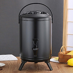 Stainless Steel Insulated Beverage Dispenser 12 Liter/3.17 Gallon with Spigot for tea coffee cold milk water juice in parties offices weddings (12 Liter/3.17 Gallon)
