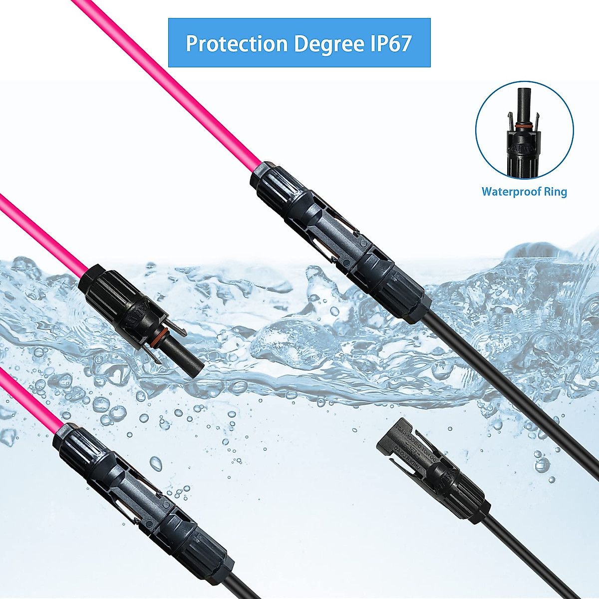 Solar Connectors Y Branch Parallel Adapte Solar Cable Wire Plug Tool Kit forSolar Panel Parallel Connectors with Reverse Current Protection Charge for Power Power Stations Outdoor Generators