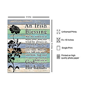 May The Road Rise To Meet You Irish Blessing Wall Decor - Irish Decor - Irish Quotes Wall Decor - Positive Inspirational Quotes Poster Sign Decorations - Sayings for Wall Decor - Uplifting Gifts