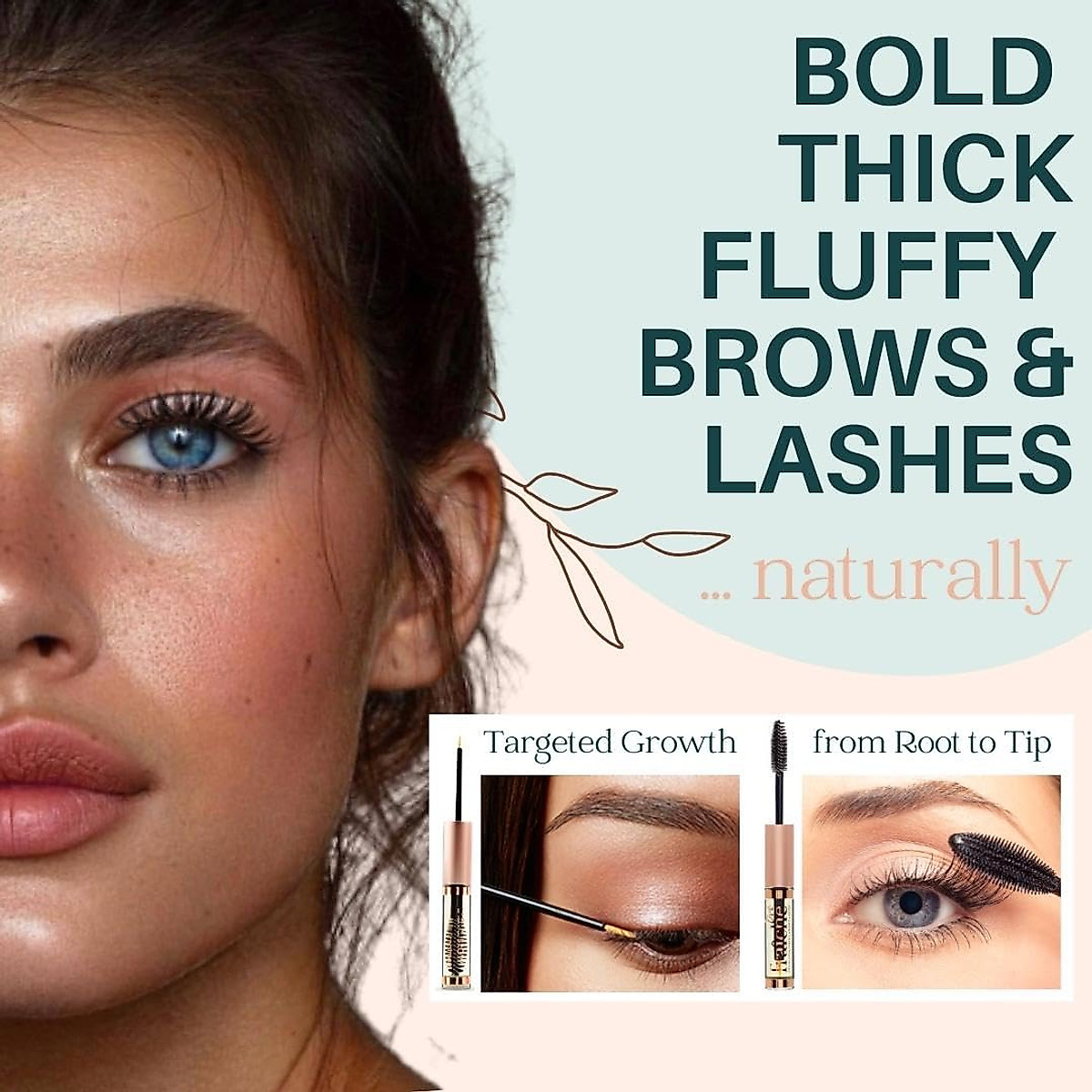 USDA Organic Castor Oil Lash Serum - Premium All Natural Cold Pressed Castor Oil Eyelash Growth Serum with Mascara Tube - Eyelash Treatment and Conditioner - For Thicker and Fuller Lashes