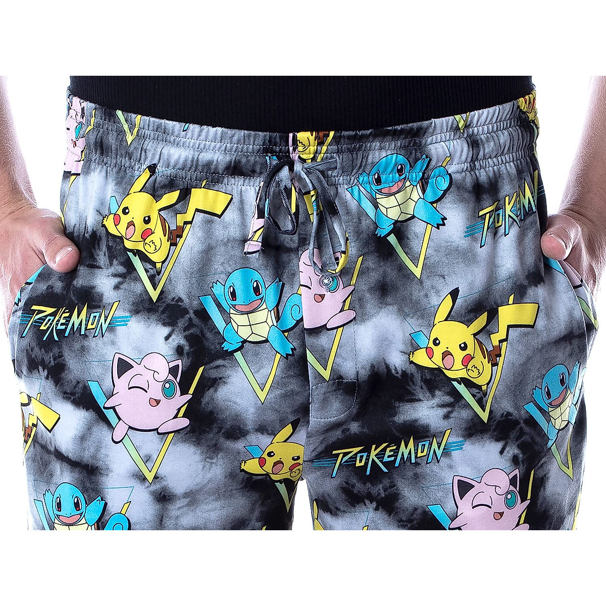 Pokémon Men's Pikachu Squirtle and Jigglypuff Tie Dye Adult Sleep Bottoms Pajama Pants (3X-Large) Multicolored