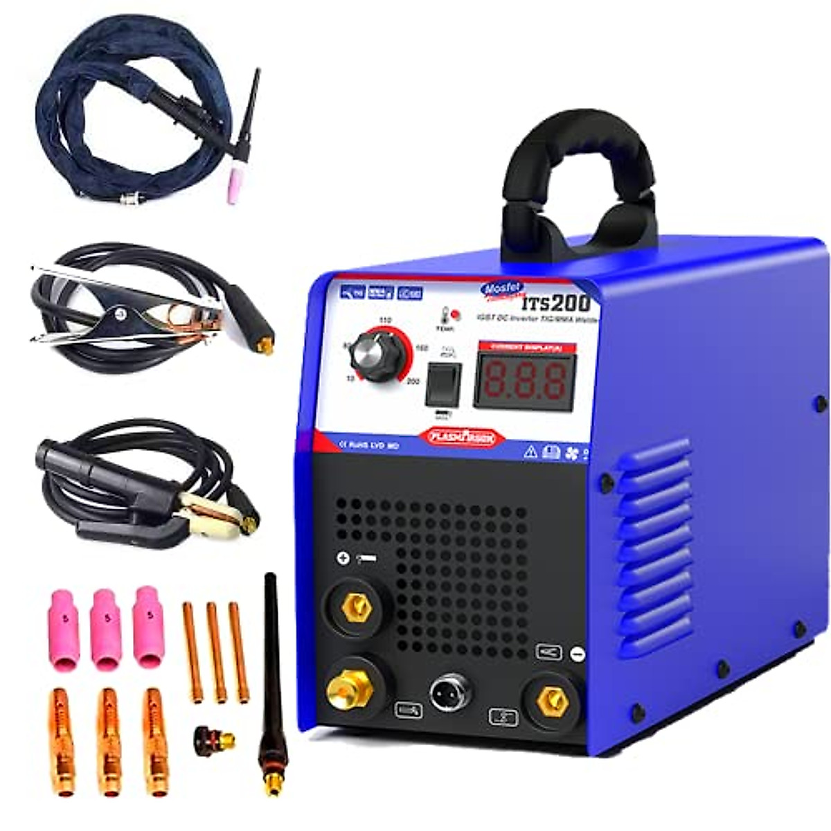 PLASMARGON,tig welder 110v/220v Dual Voltage,HF 200A TIG/STICK（MMA） welders， stainless steel TIG welding machine