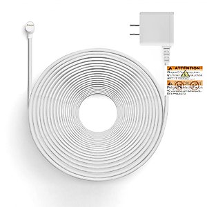 iMah 32.8ft (10m) Extended Power Charge Cable Compatible with Google Nest Cam (Battery), Replacement for Google Nest Camera Charging Cord Charger Cable Weatherproof White