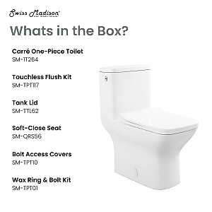 Carre One-Piece Square Toilet Dual-Flush 1.1/1.6 gpf, Touchless