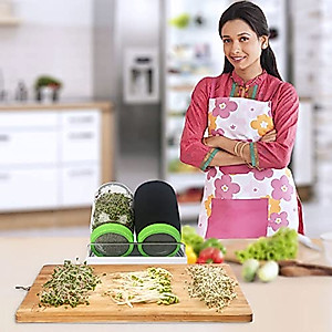 Seed Sprouting Jar Kit with Wide Mouth Mason Jars, Premium Stainless Steel Screen Sprout Lids, Blackout Sleeves, Tray and Sprouter Stand - Growing Broccoli, Alfalfa, Mung Beans and More