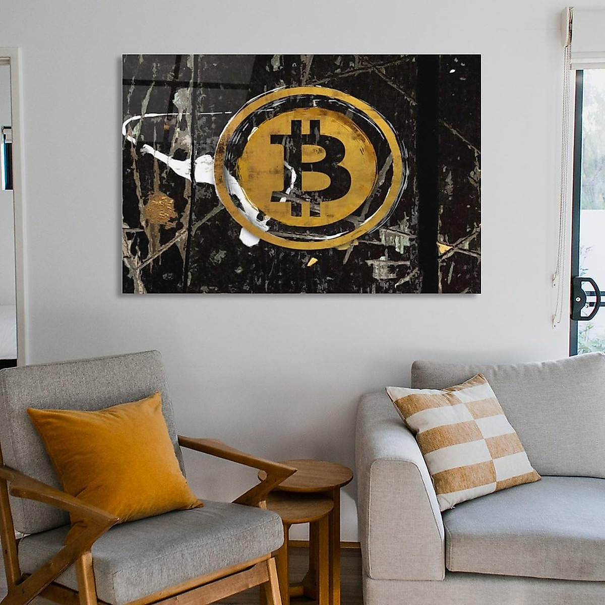 ESyem Posters Than Currency Badge Wall Art Cryptocurrency Exchange Trading Wall Art Canvas Painting Posters And Prints Wall Art Pictures for Living Room Bedroom Decor 08x12inch(20x30cm) Unframe-style