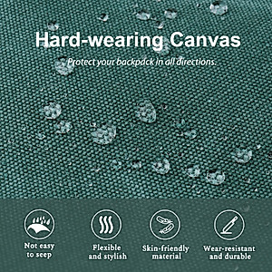 WindTook Travel Laptop Backpack for Women Canvas Daypack College School Bookbag Fit for 15 Inch Notebook, Oil Green