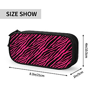 HUZEIMINniu Pink And Black Zebra Print Pencil Case Pencase Pencil Bag Pouch Box Portable Pen Bag For Office