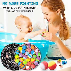 Bath Bombs for Kids, 28 Bath Bombs with Toy Inside, Gentle and Kid Safe Bubble Bath Fizzies, Birthday or Easter Gift for Girls and Boys