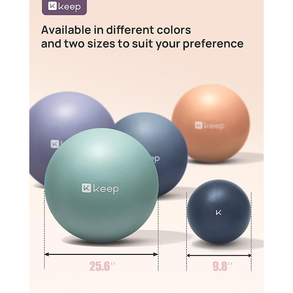 KEEP Anti-Burst Exercise Ball, Thickened Yoga Ball with Pump for Working Out, Birth Ball for Pregnancy, Anti Slip Stability Ball Chair - Swiss Ball for Core Strength and Physical Therapy