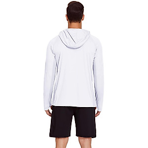 Hooded Fishing Shirts for Men UPF 50+ Long Sleeve Hoodie with Mask Lightweight SPF Sweatshirts Rash Guard Camo Neck Gaiter