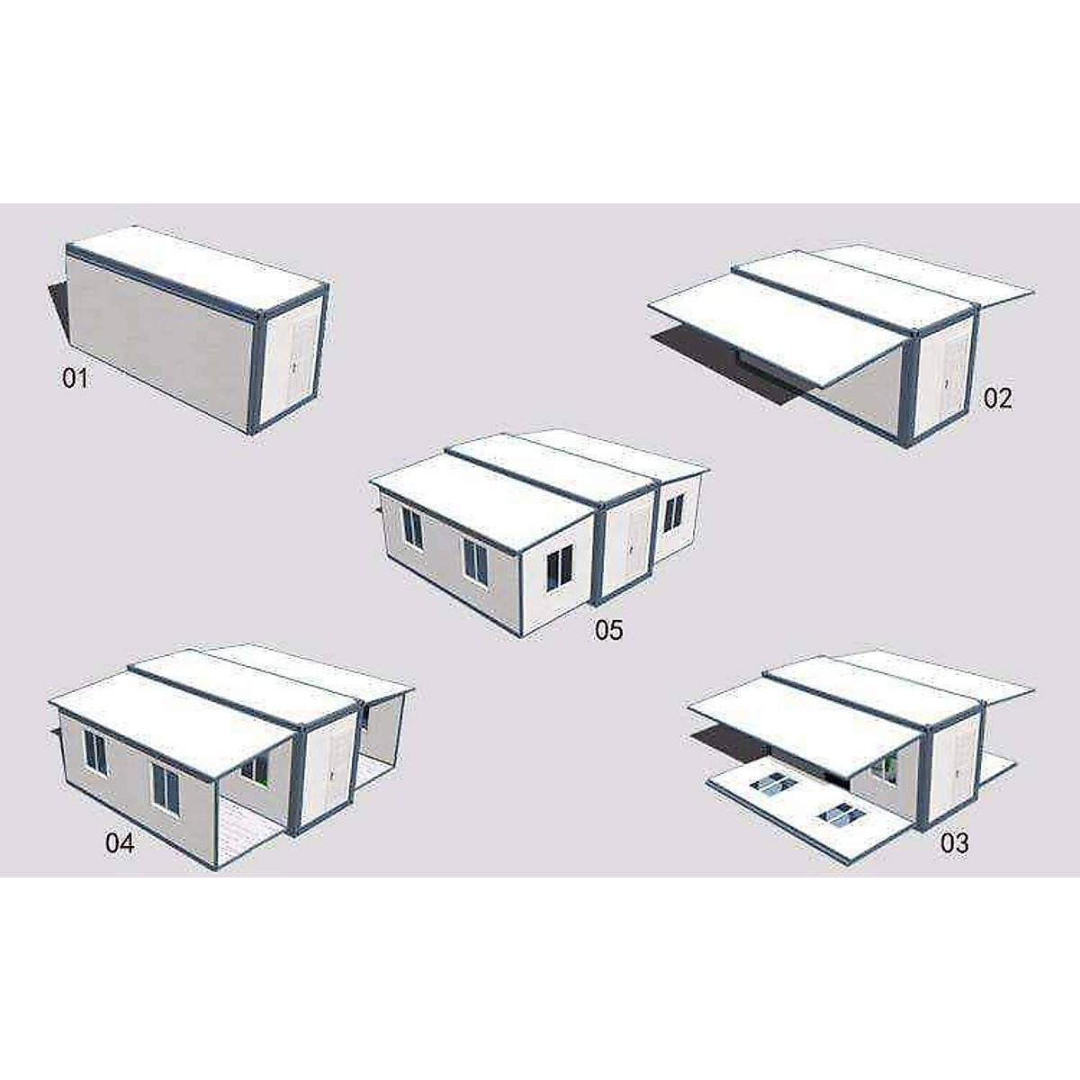 Luxury Portable Prefabricated Tiny Home. Mobile Expandable Portable House with 2/3 Bedrooms 1 Bathroom 1 Living Room &1 Kitchen. Foldable House, Container Home - 30ft