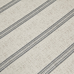 MARTHA STEWART Ellen Accent Ottoman - Solid Wood Frame, Soft Fabric, Hexagonal Small Stool Chair - Modern Foam Padded Top Footstool Living Room Furniture Natural, 18" W x 18" D x 16" H, Natural