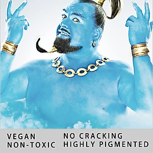 MEICOLY Blue Face Body Paint Stick(1.06 Oz),Blue Face Paint Sadness,Sweatproof Waterproof Pale Blue Body Paint for Corpse Bride Halloween SFX Avatar Sally Makeup,Blue Eye Black Stick,Light Blue