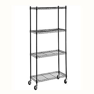 Pusalxl Caster Wheels 3 Inch Threaded Stem Casters Set of 4 Heavy Duty Anti-wear Rubber Industrial Castor Wheels for Wire Shelves,Cart,Furniture,Load Bearing 800 Lbs