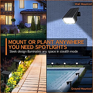 Otdair Solar Spot Lights Outdoor, IP65 50 LED Solar Spotlights Outdoor Waterproof, Solar Landscape Lights, 3 Modes Solar Outdoor Lights for Yard Driveway Porch Walkway, 6 Pack