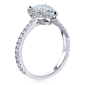 2.38 ct tw The Pear Hidden Halo Diamond Ring (GIA Certified) - 7 / white-gold