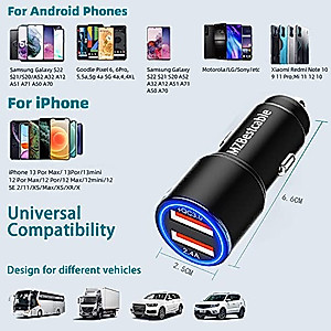 Car Charger Fast Charging for Moto G Stylus 5G 2021 2020/Power 2021 2022,G100/G Pure/G Play/G Fast/G7 Play Power,Edge 2021 2020/Z4 Z3,Motorola One 5G Ace,30W Adapter Quick Charge 3.0+6FT USB Cable