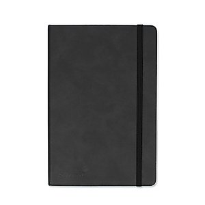 Silvine A5 Executive Soft Feel Notebook Black. 160 Pages (80 Sheets) Ruled with 5mm Squares. Ref 197X (148 x 212mm)