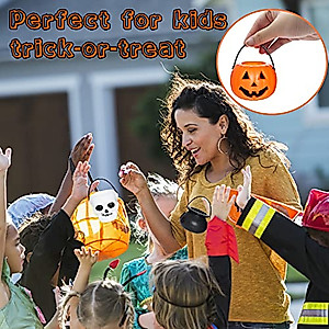 14 Pieces Halloween Candy Bucket,Mini Halloween Candy Holder,Pumpkin Ghost Cauldron Candy Bucket for Trick or Treat,Halloween Party Supplies