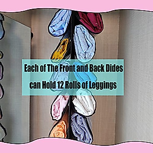 KISYONGUS Leggings Organizer Storage, T Shirt Organizer, Hanging Legging Organizer for Closet, Hanging Clothes Organize with 24 Compartment Organizers for Yoga, T-Shirts, and Jeans (Black, 1 Pack)