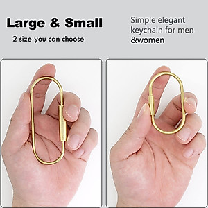 PPFISH Durable Brass Screw Lock Clip Key Chain Ring, Simple Style Car keychain for Men Women