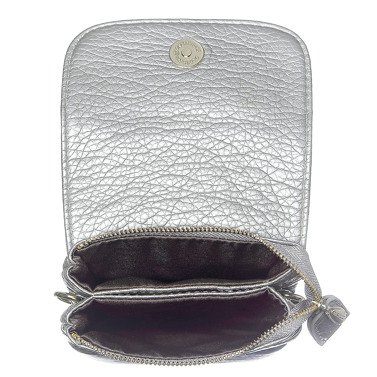 MINICAT Roomy Pockets Small Crossbody Bags Cell Phone Wallet Purses for Women(Silver)