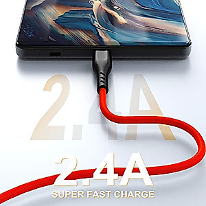 Micro USB Cable Braided 10ft, Android Charging Cable Fast Phone Charger Cord with Extra Long Length Nylon Braided Compatible with PS4,Samsung Galaxy S7 Edge/S7/S6,Note 5 4,LG(3pack)