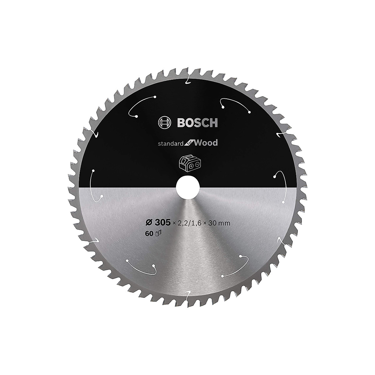 Bosch Professional Circular Saw Blade Standard for Wood (Wood, 305 x 30 x 2.2 mm, 60 Teeth Accessories, Battery Circular Saw)