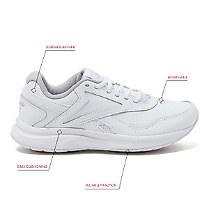 Reebok Women's Ultra 7 DMX Max Walking Shoes, Athletic Black Sneakers, White/Cold Grey/Collegiate Royal, 9