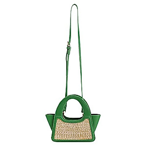 Naimo Straw Rattan Bag for Women Handwoven Crossbody Bag Top Handle Handbag Beach Shoulder Tote Summer Bucket Purse