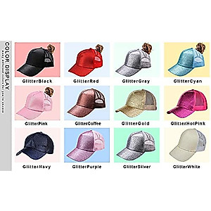 Criss Cross Hat Washed Distressed Baseball Cap Ponytail Hat High Messy Bun Ponycap for Women