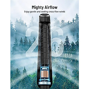 PARIS RHÔNE Tower Fan, 42” Bladeless Fan, 120° Oscillating Fan, 24 dB Quiet DC Motor, 12 Speeds, 4 Modes, Dustproof Mesh Filter, 12H Timer, Standing Fan with Remote for Bedroom, Home, Office