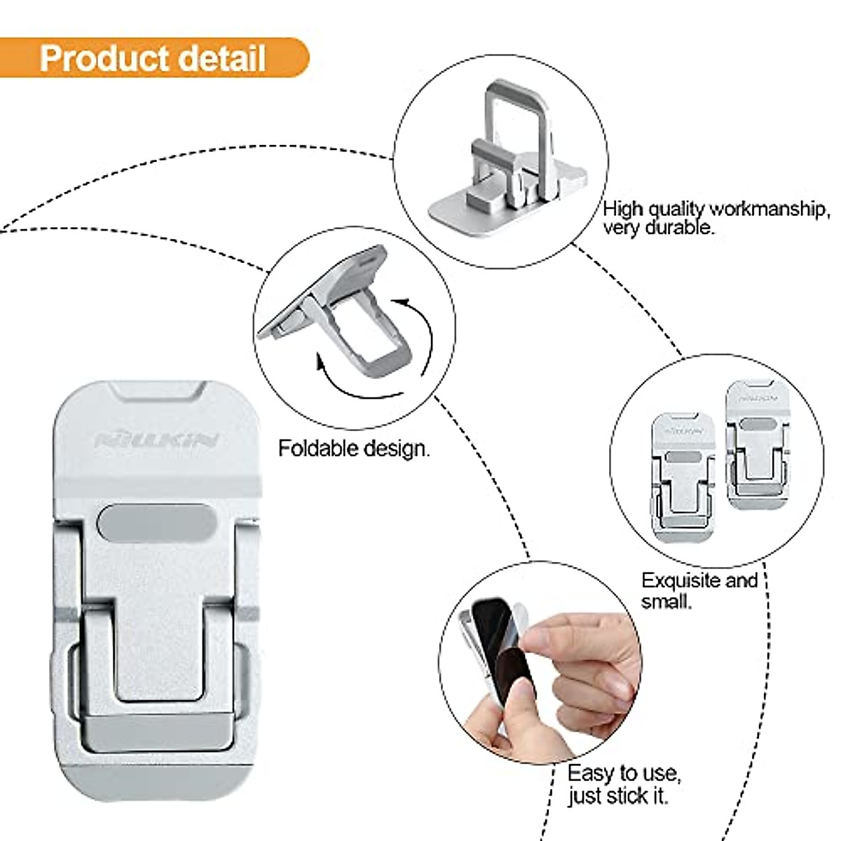 Portable Keyboard Stand for Desk, Adjustable 3 Angle Keyboard and Laptop Riser, 2PCS Invisible Mini Laptop Stand, Zinc Alloy Build for MacBook Air/Pro, Lenovo, HP, 10-17"Inches Laptops(Silver)