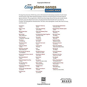 Alfred's Easy Piano Songs -- Classic Rock: 50 Hits of the '60s, '70s & '80s