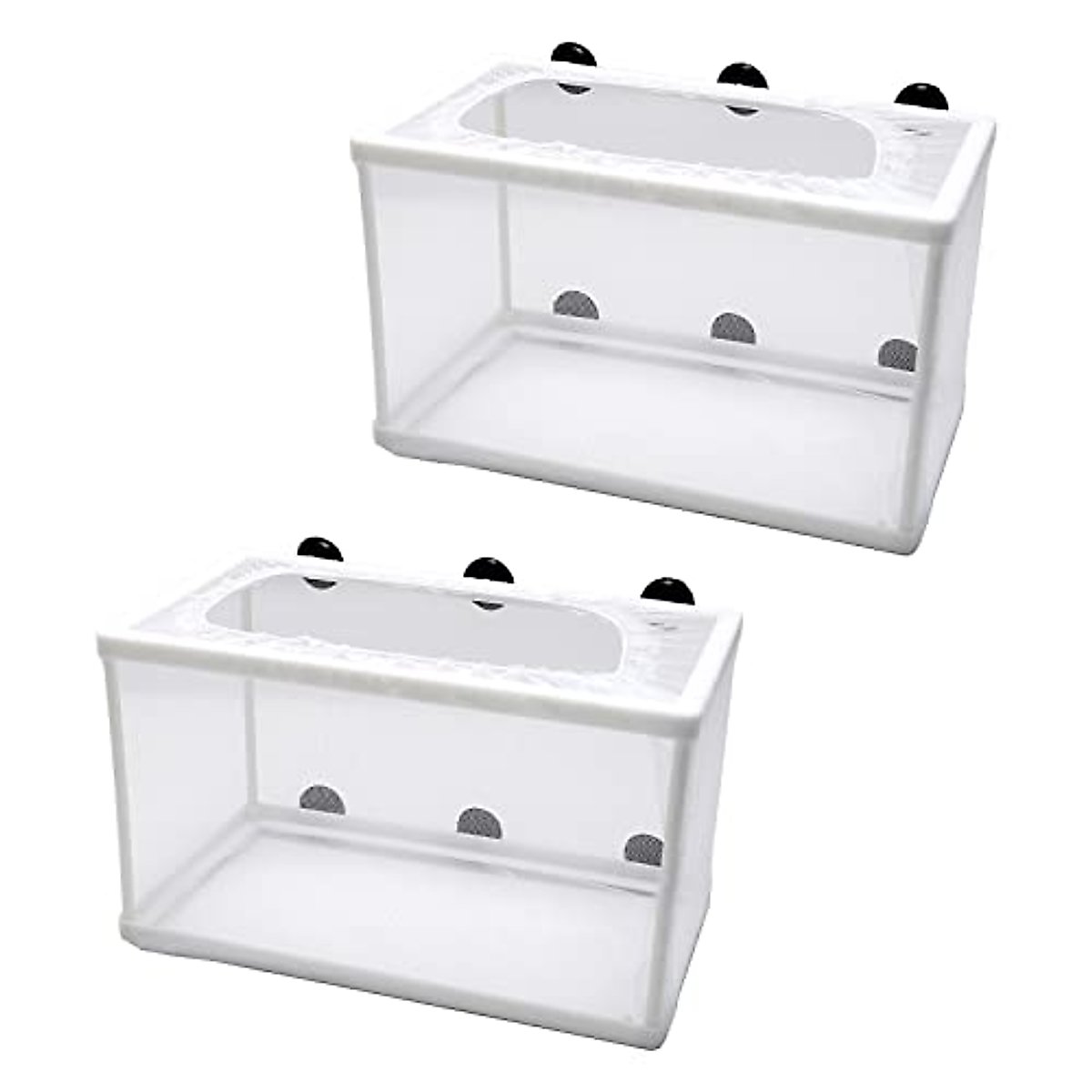 Anxingo 2 Pack Fish Tank Breeder Net,Fish Isolation Breeding Hatching Box, Plastic Frame Hatching Box Separation Net Breeding Box with Suction Cup for Aquarium
