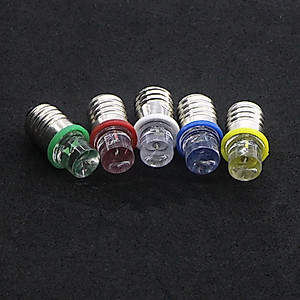 GutReise 10pcs E10 Screw 12V Cold White Flood Light Led Bulb Flood Light Lamps +10pcs E10 Base (12V, Cold White)