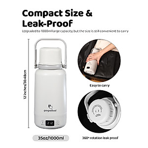 GOGOHOT Portable Travel Electric Kettle - 35.2 oz Large Capacity, 4 Temperature Presets with Dry Boil Protection, Long-Lasting Insulation, Suitable for Home, Hotel, Camping. Practical Gift. (K01)