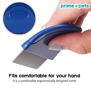 PrimePets Flea Comb for Cat Dog, Pet Hair Removal Comb