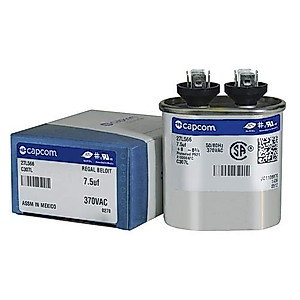Genteq GENTEQ - C307L / 27L566 Fast Shipping! GE Capacitor Oval 7.5 uf MFD 370 Volt 27L566, 27L566S(Replaces Old GE# 97F9001, Z97F9001, 97F9001BX & 27L566BZ3), 7.5 MFD at 370 Volts