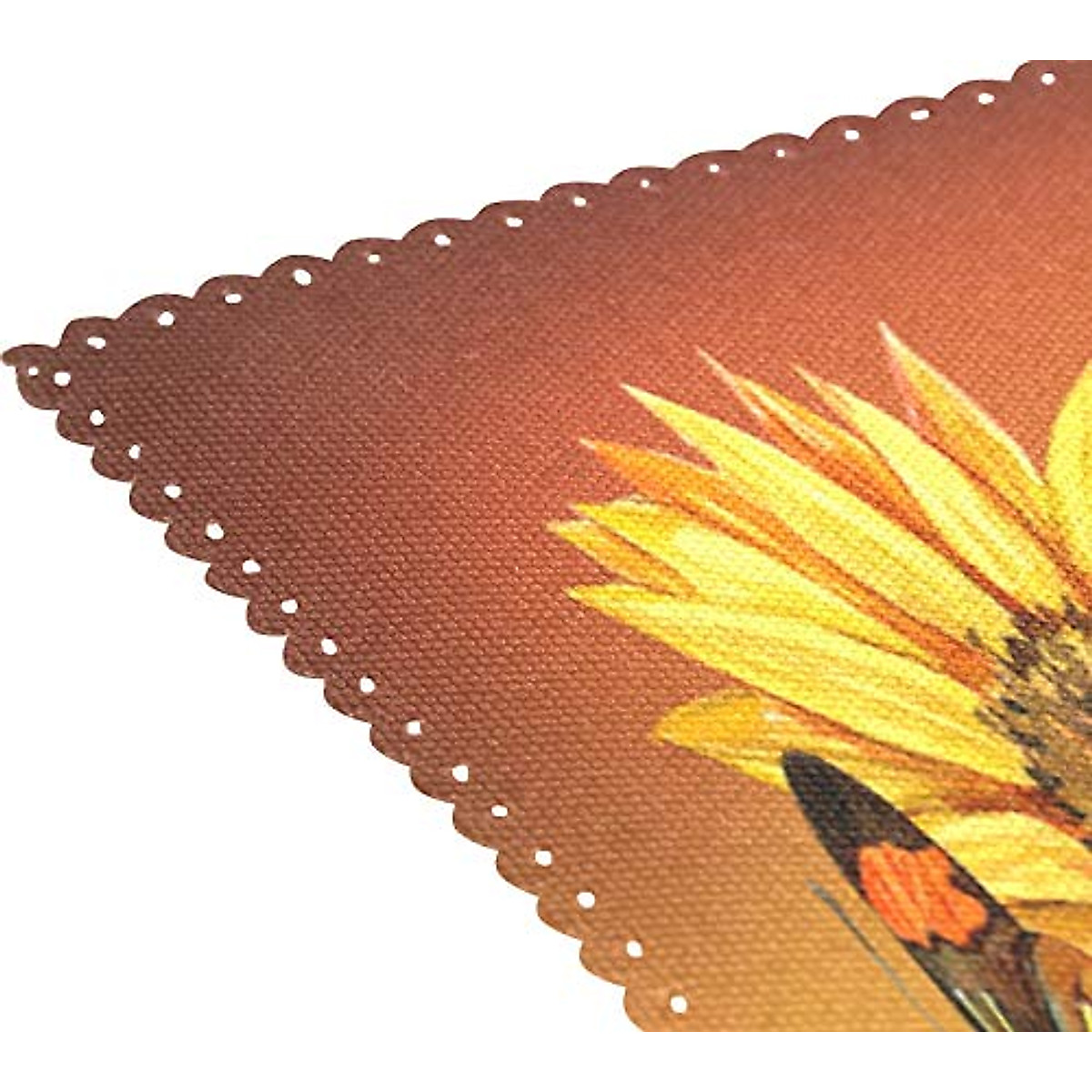 ZOEO Thanksgiving Placemats Set of 6 Pumpkin Sunflower Butterfly Fall Floral Leaves Dining Table Mats Non Slip Vinyl Placemat Kitchen Heat Resistant Washable