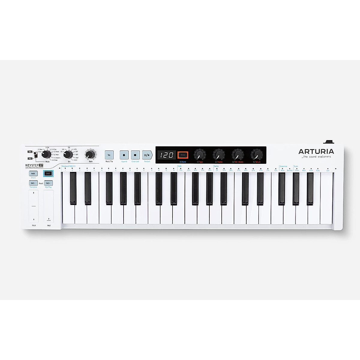 Arturia KeyStep 37-key Controller & Sequencer Bundle w/USB Cable, Anti-ground Loop Adaptor, MIDI Cable, Deluxe Sustain Pedal, and Austin Bazaar Polishing Cloth