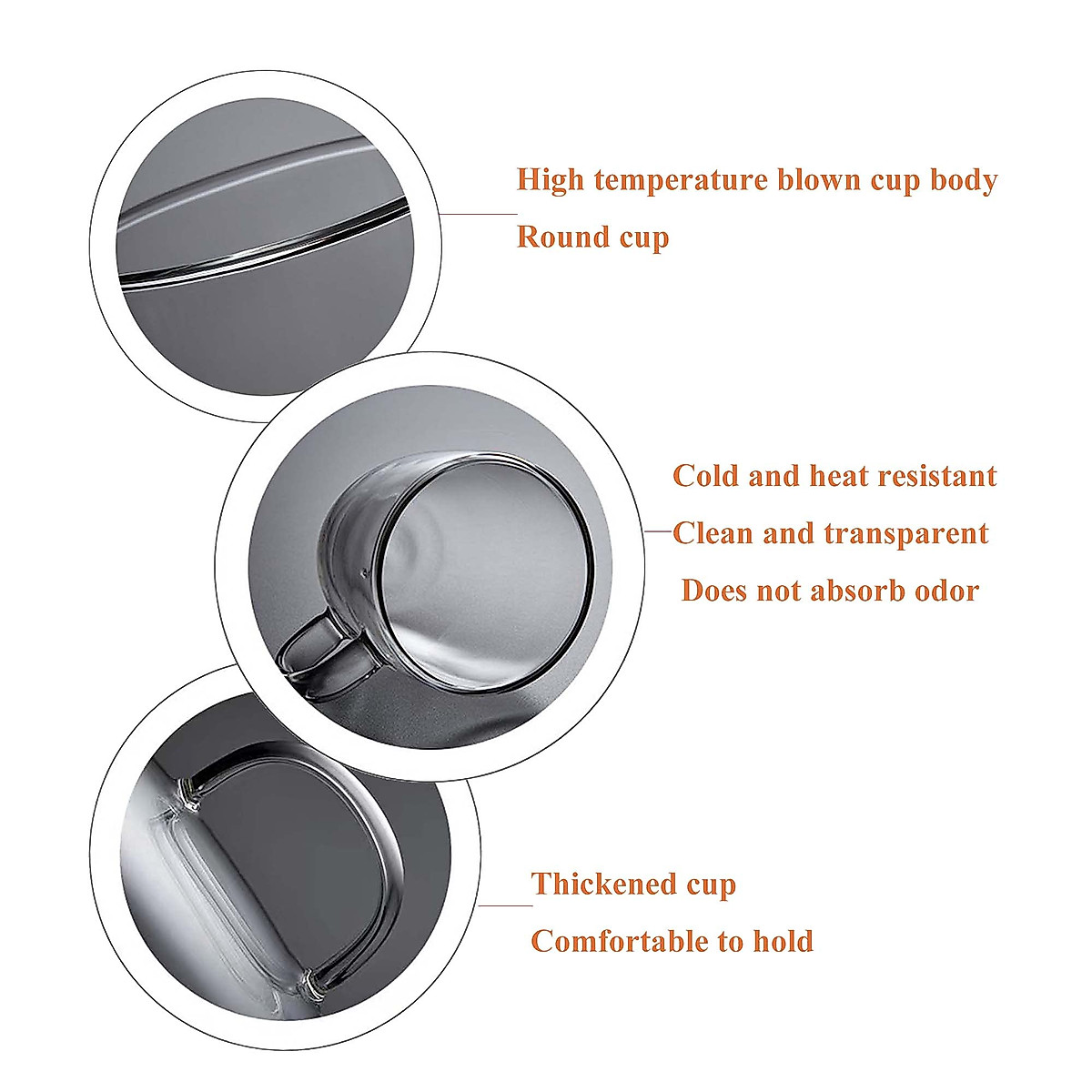 ANTOWALL 12oz Coffee Mug Insulated Clear Double Wall Glass Coffee Mugs 1 Pcs Tea Cups Fathers Gifts with Handle for Women and Man. (350ml)