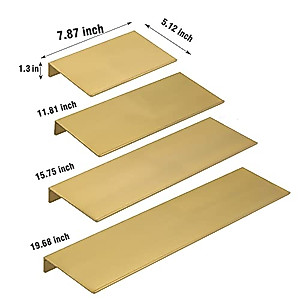 LAIGOO 2 Pcs Gold Floating Shelves for Wall Organizer, Makeup Organizer Wall Mount Bathroom Wall Shelves Countertop Organizer, Display Ledge Shelves, Space Aluminum, Shower Shelf (19.68+19.68 Inch)