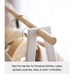 Yamazaki Shelf Home Free Standing Hanger | Steel | Coat Rack, One Size, White