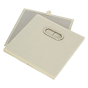 Household Essentials 82-1 Foldable Fabric Storage Bins | Set of 6 Cubby Cubes with Handles | Natural