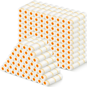 Leumoi 100 Pcs 6" x 1/2" Paint Roller High Density Microfiber Roller Refills Mini Paint Roller Covers Paint Brush Roller Short Nap Home Repair Tool Kits for Wall Cabinets House Painting (Yellow)